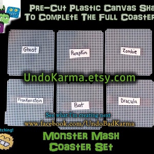 Halloween MONSTER MASH 6-piece Plastic Canvas Pre-cut Shapes Cutouts ...