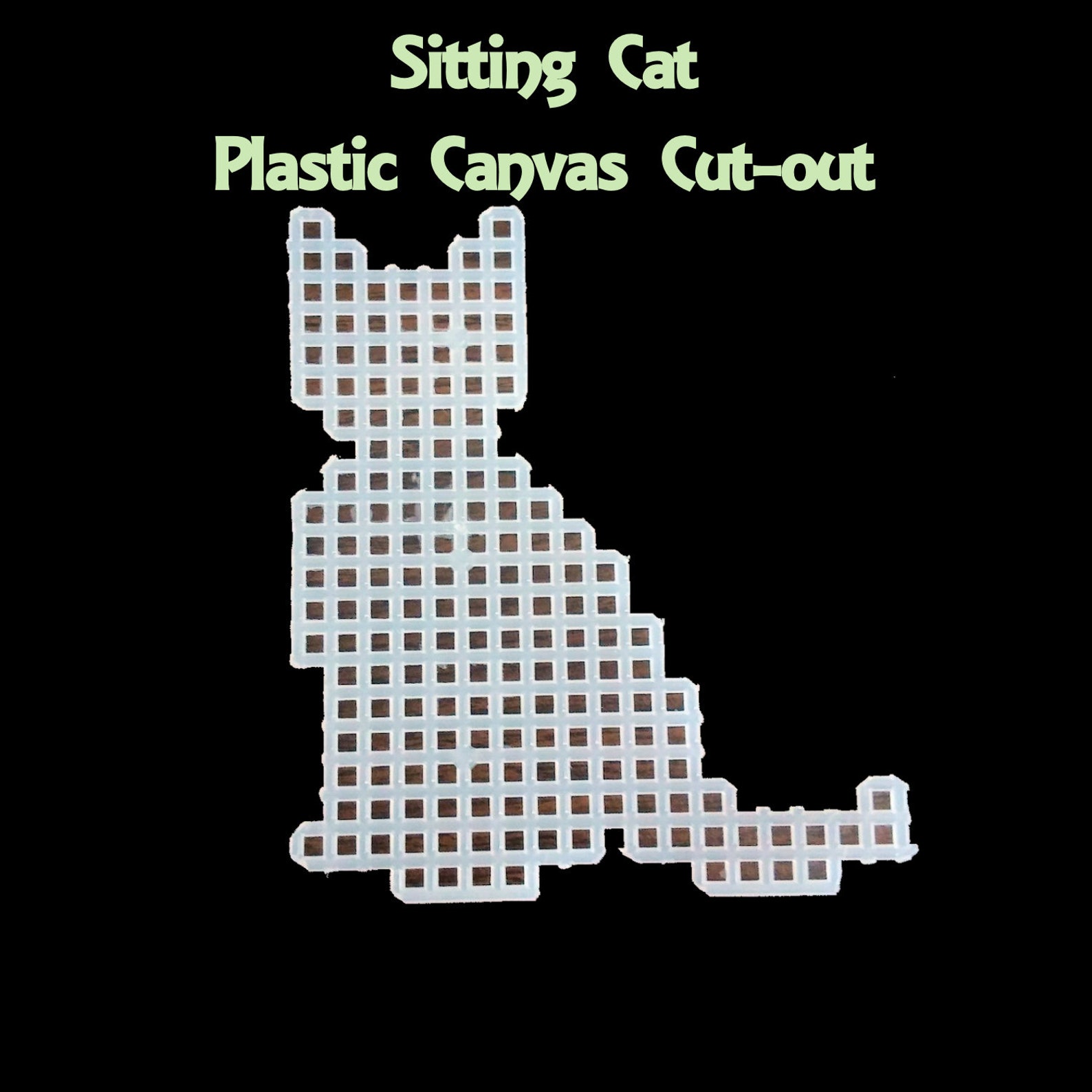 1 Sitting CAT Plastic Canvas Cut Out Pre Cut Piece Halloween | Etsy