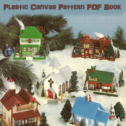 CHRISTMAS VILLAGE Plastic Canvas Pattern Book Instant Digital - Etsy
