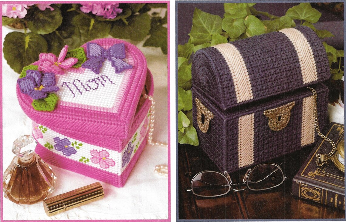 TREASURE BOXES Plastic Canvas Pattern Instant Digital Download PDF File ...