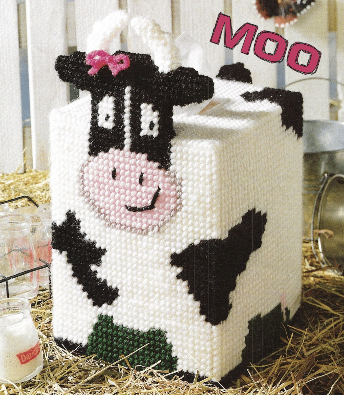 COW TISSUE Box Plastic Canvas Pattern Book Instant Digital - Etsy