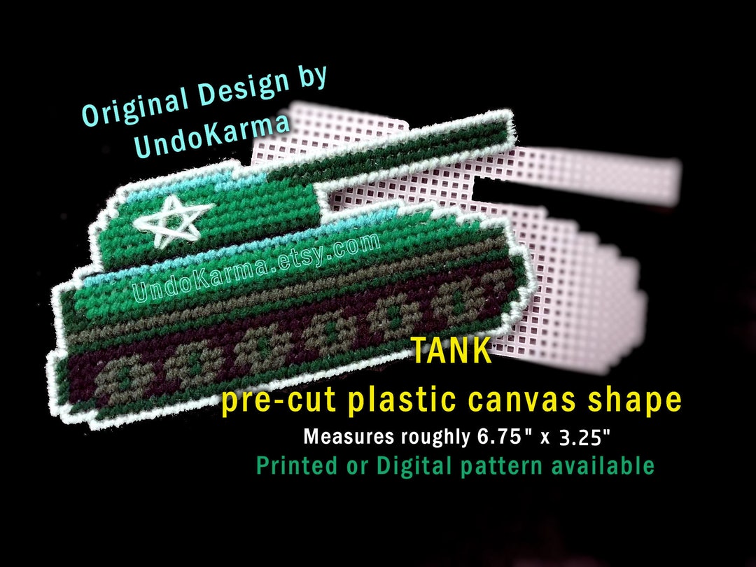 TANK Army Pre-cut Plastic Canvas Shape Cutout Cut-out Service Marine ...