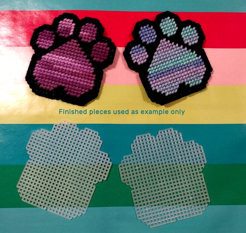 PAW PRINT Pre-cut Plastic Canvas Shape COASTER Cut Out - Etsy