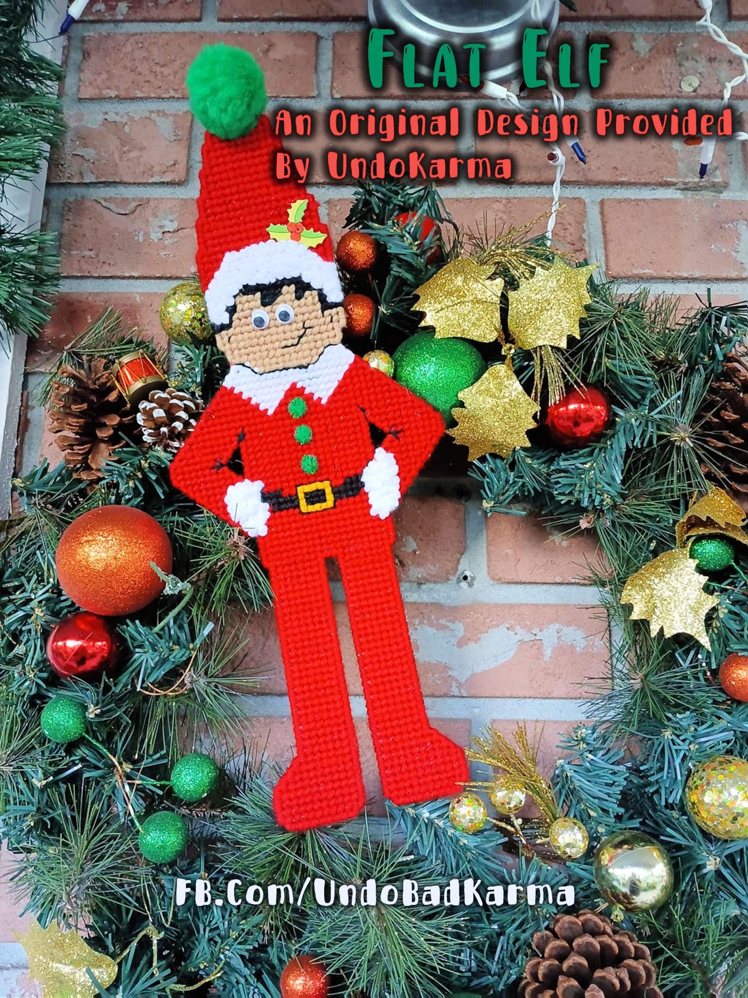 Flat Elf Plastic Canvas Shape, Christmas Decor Cutout - Etsy