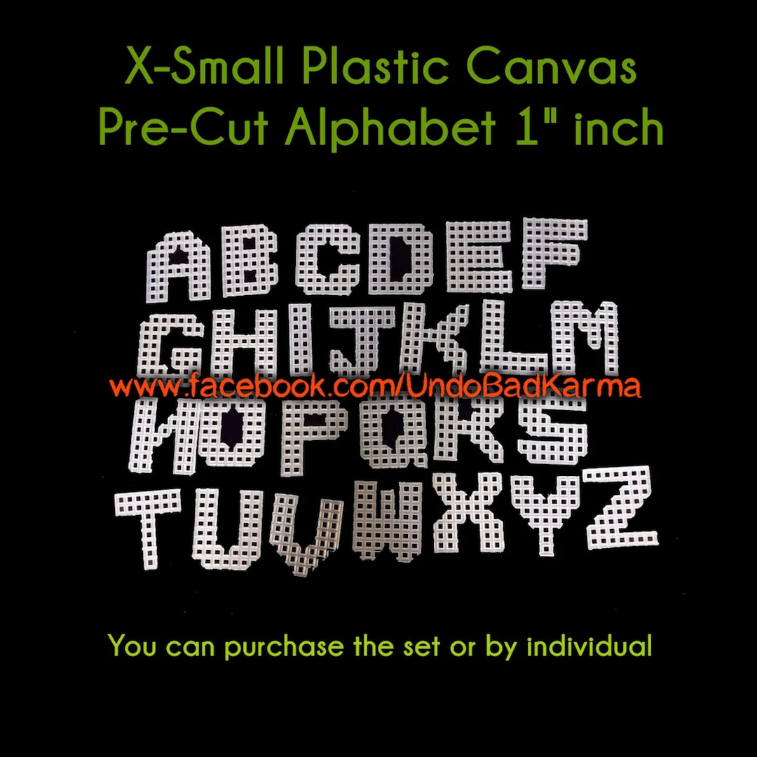 X-SMALL Plastic Canvas Shapes 1" ALPHABET Letters Pre-cut by the Full ...