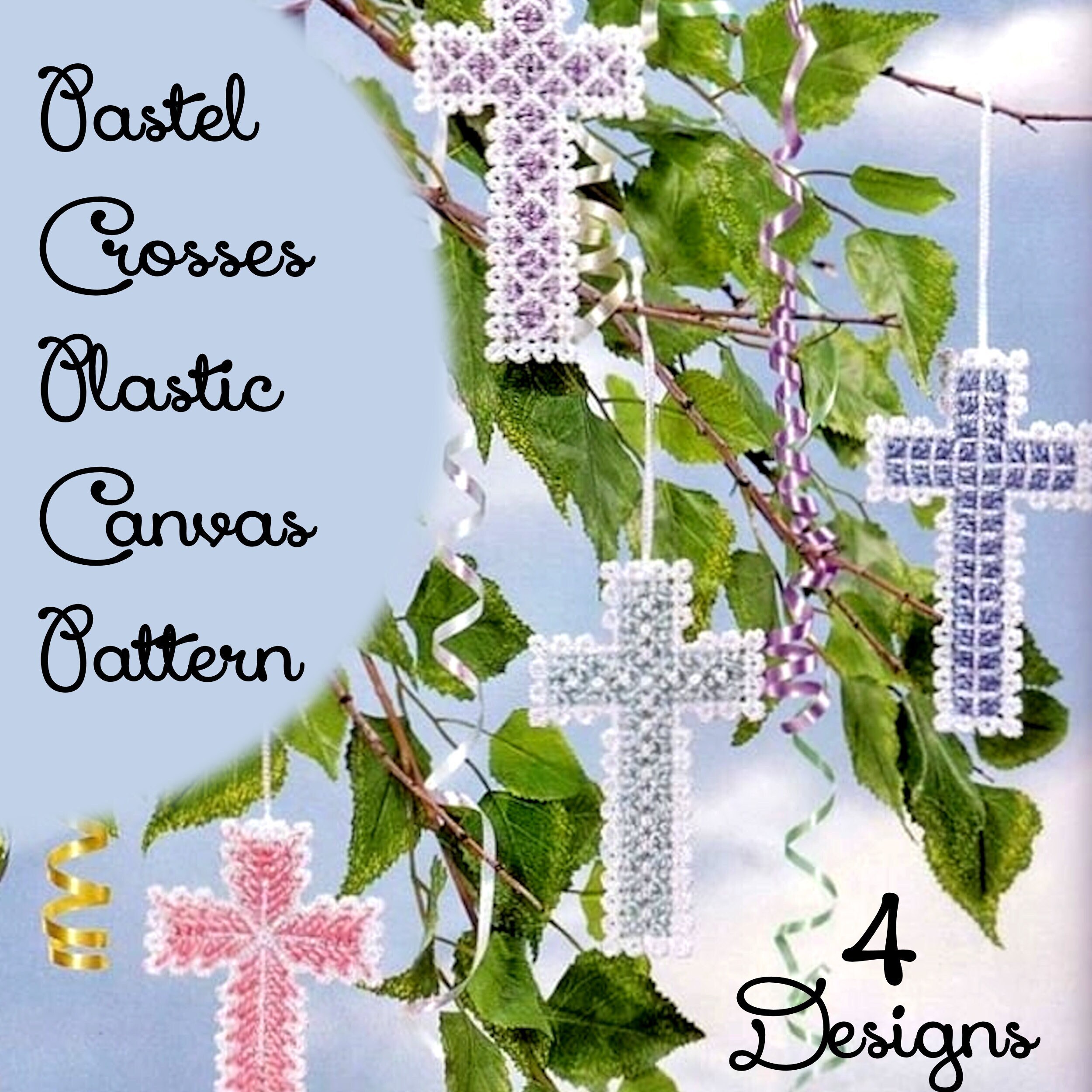 PASTEL CROSSES Plastic Canvas Instant Digital Download Pattern 4 ...