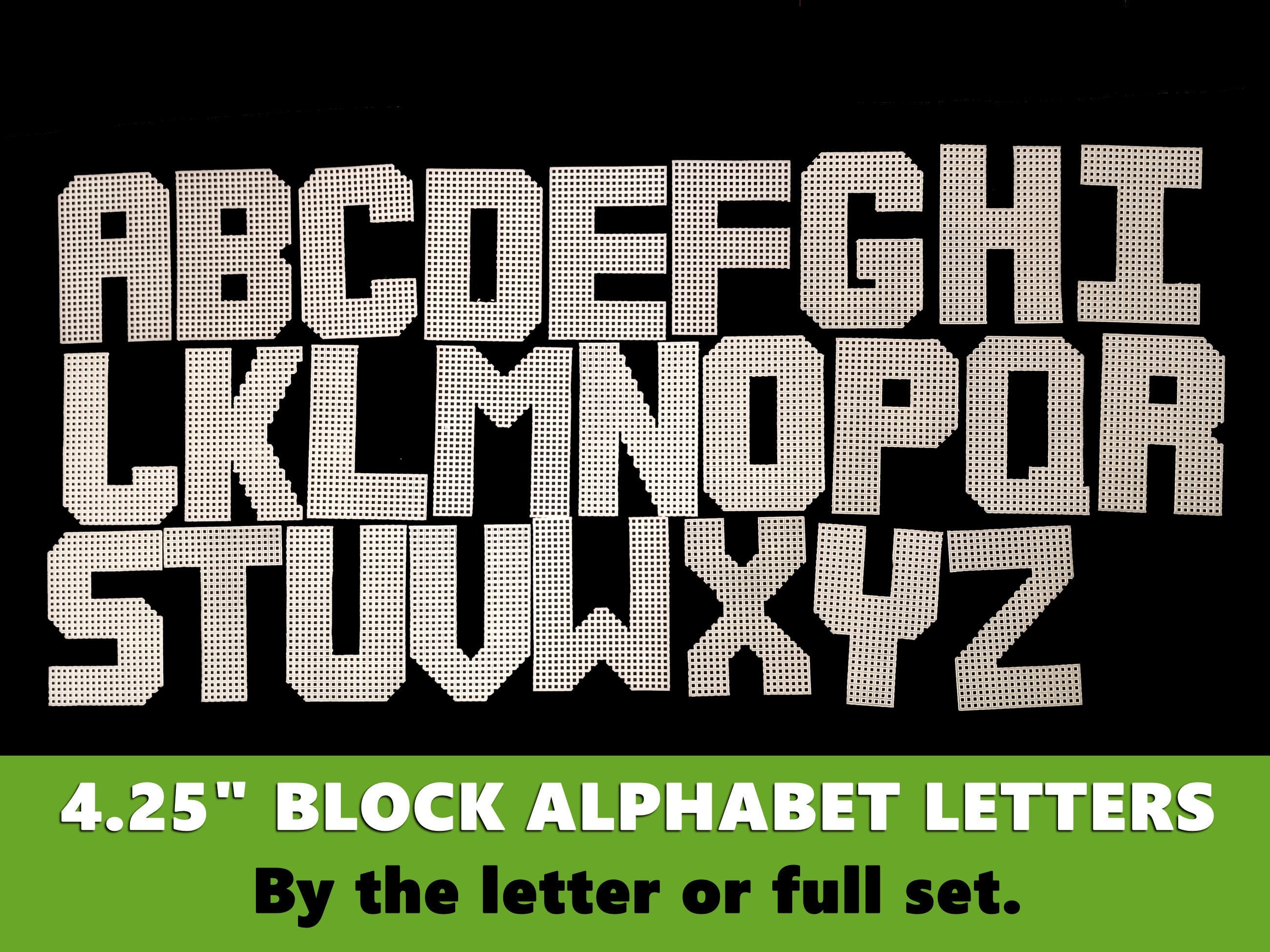 4.25 ALPHABET Pre-cut Plastic Canvas Shapes Large BLOCK - Etsy
