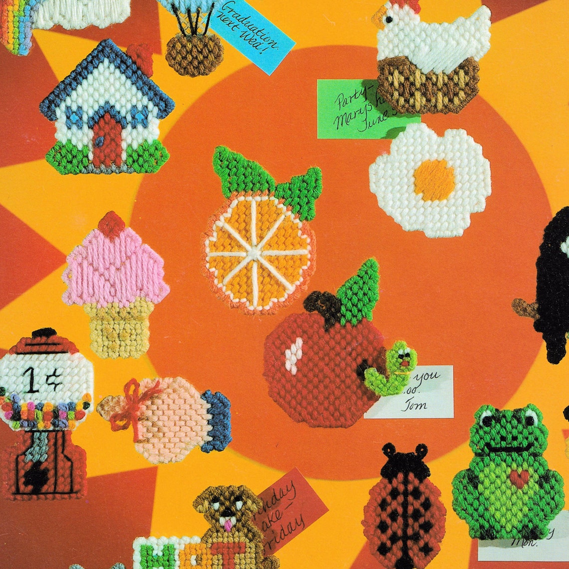 MAGNETS in PLASTIC CANVAS Pattern Book Digital Download Egg Orange ...