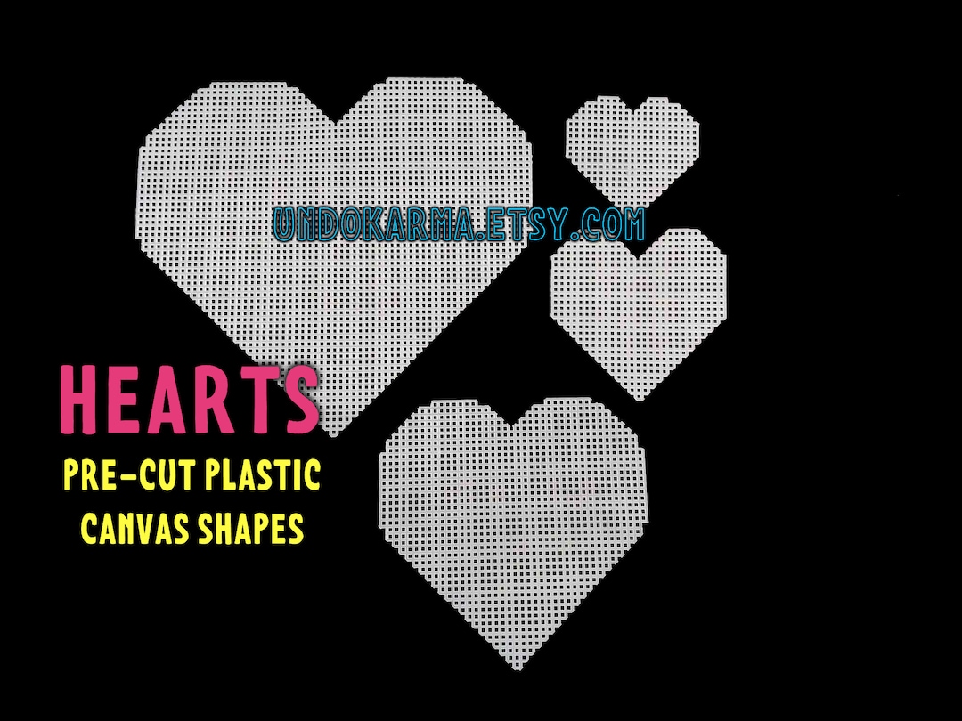 HEARTS Pre-cut Plastic Canvas Shapes VALENTINE Magnet Decor Christmas ...