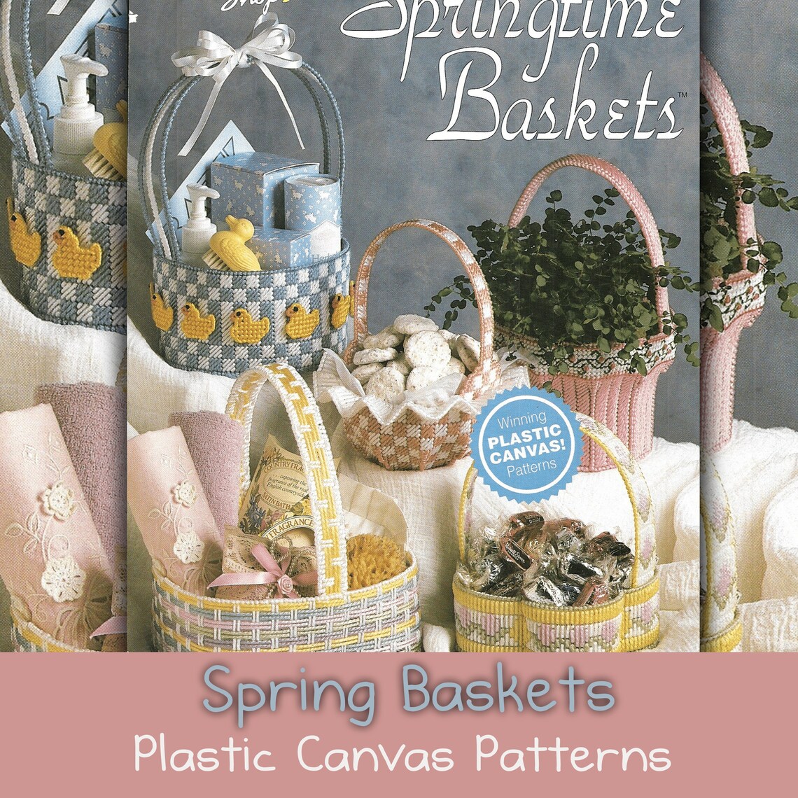 5 SPRING BASKETS Plastic Canvas PDF Pattern Digital Download | Etsy
