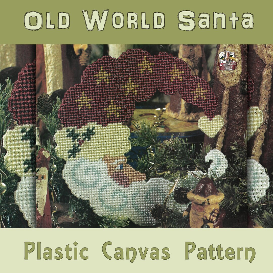 OLD World SANTA Plastic Canvas Pattern Instant Digital Download PDF ...