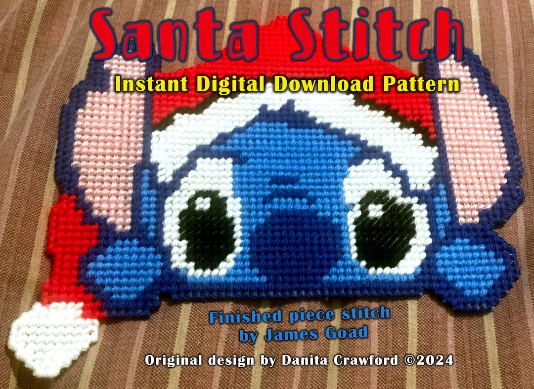 Santa Stitch Plastic Canvas Pattern, Christmas Decor (digital Download ...