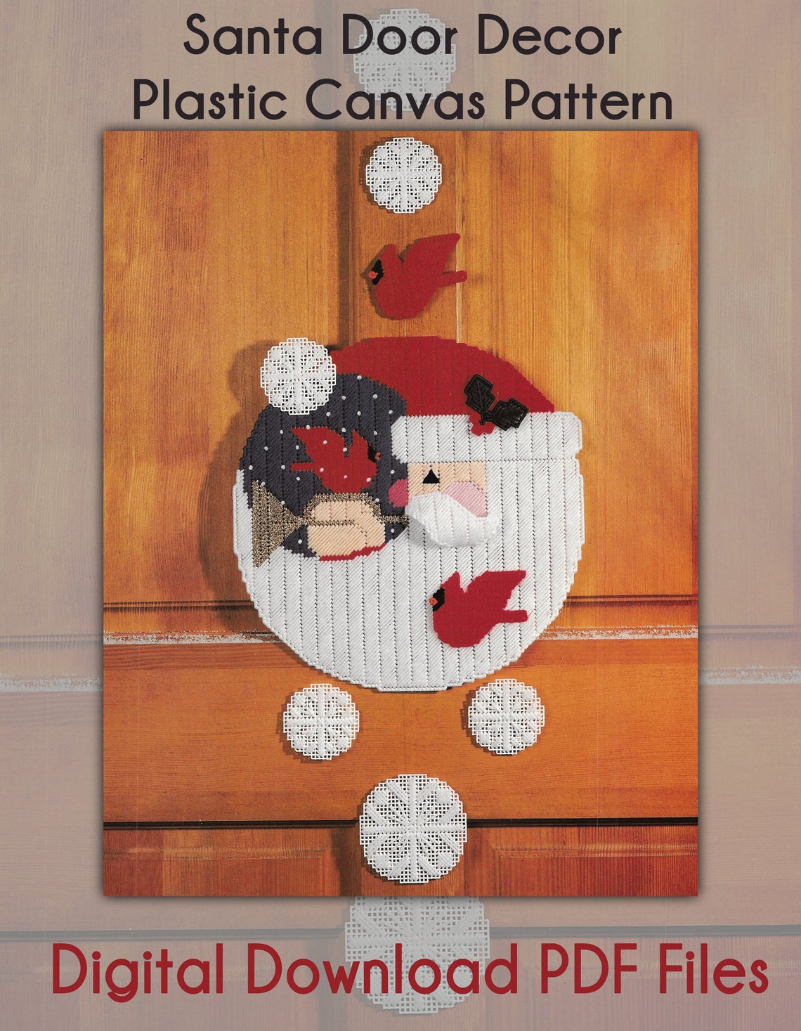 SANTA DOOR Decor Plastic Canvas Pattern Instant Digital - Etsy