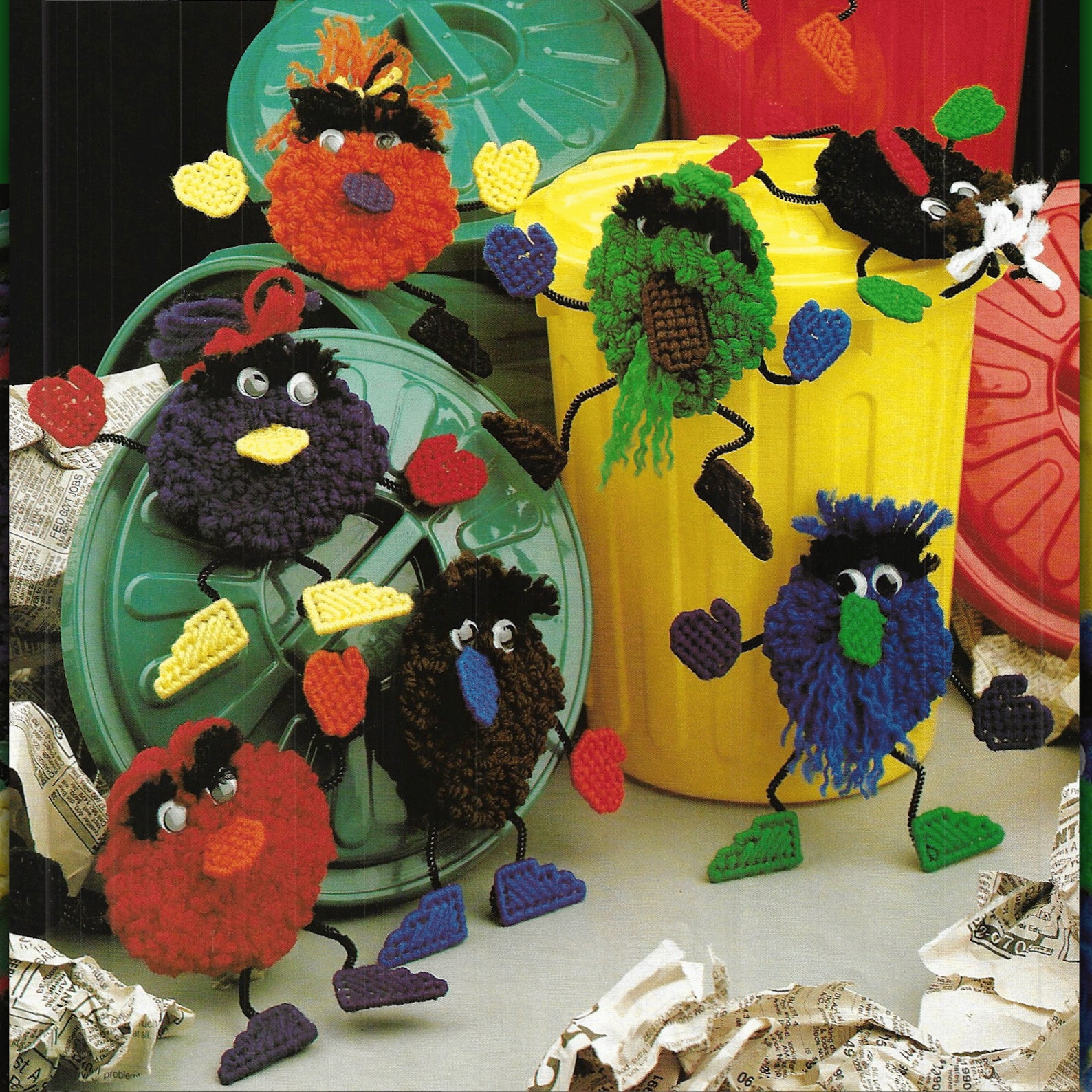 FUZZY MONSTERS Plastic Canvas PDF Pattern Digital Download | Etsy