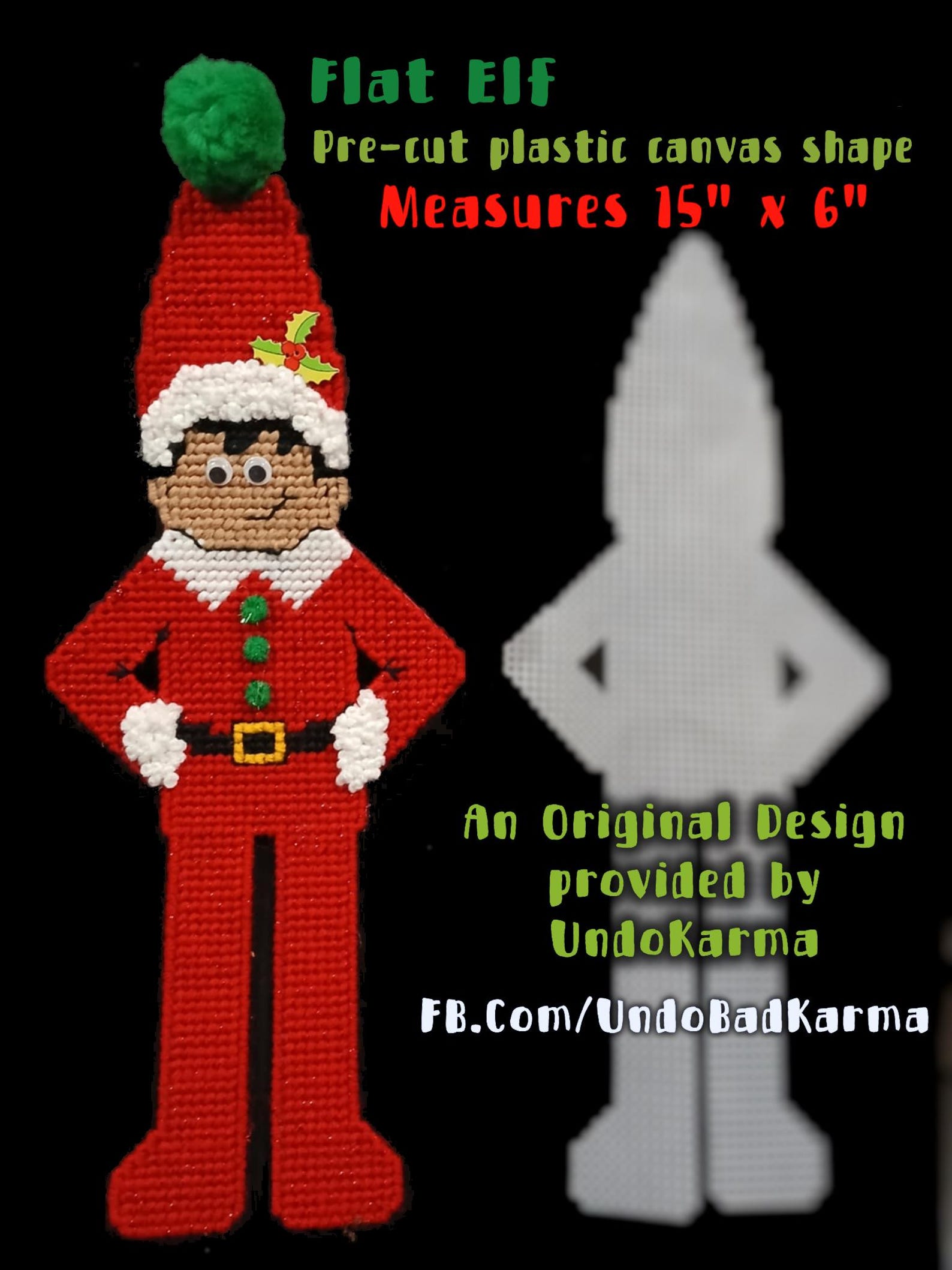 Flat Elf Plastic Canvas Shape, Christmas Decor Cutout - Etsy