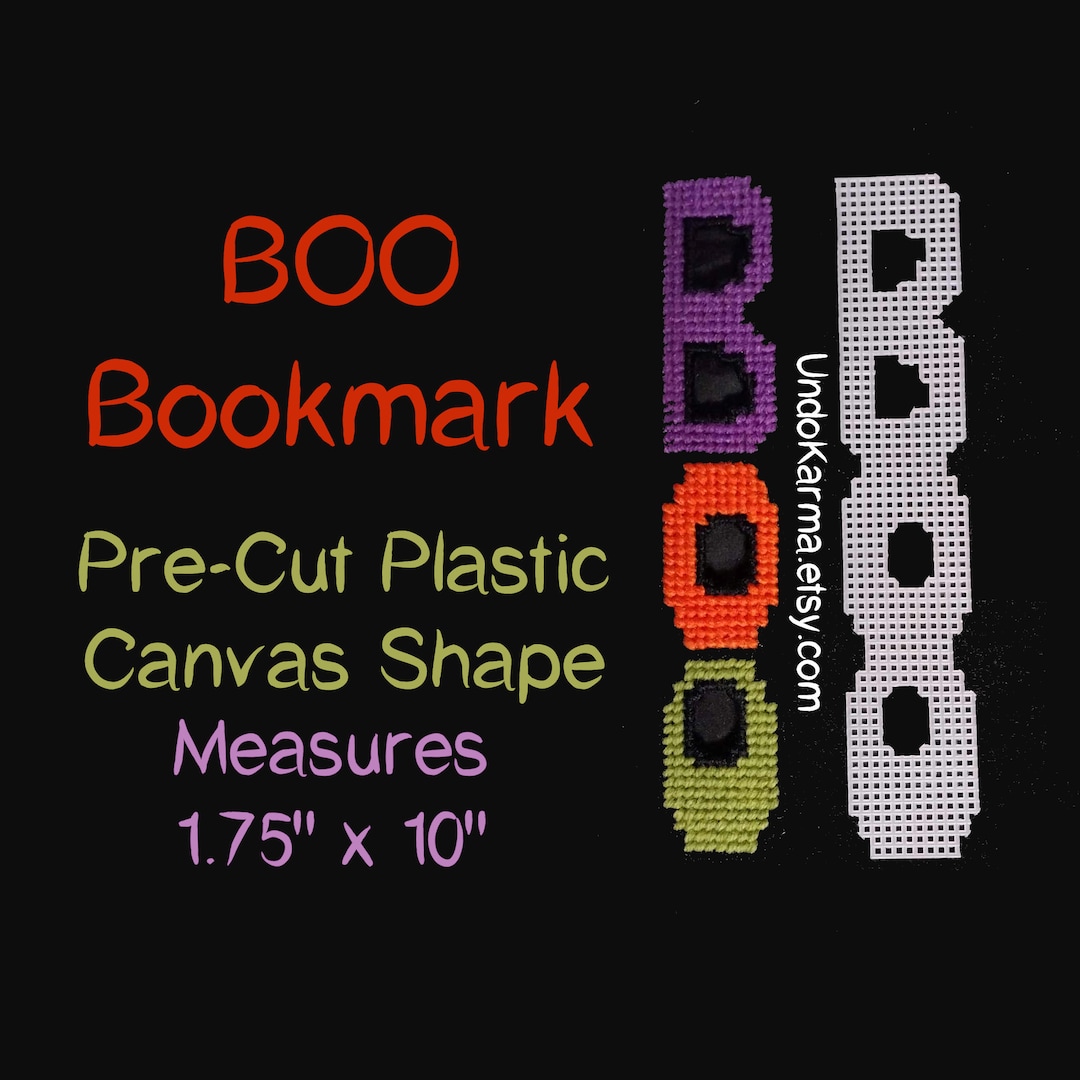 BOO Bookmark, Pre-cut Plastic Canvas Shape, Halloween Decoration - Etsy