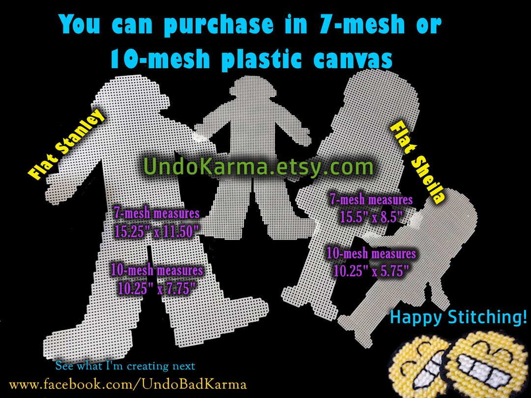 Flat Stanley/sheila Plastic Canvas Shapes, 7 or 10 Mesh (printed ...