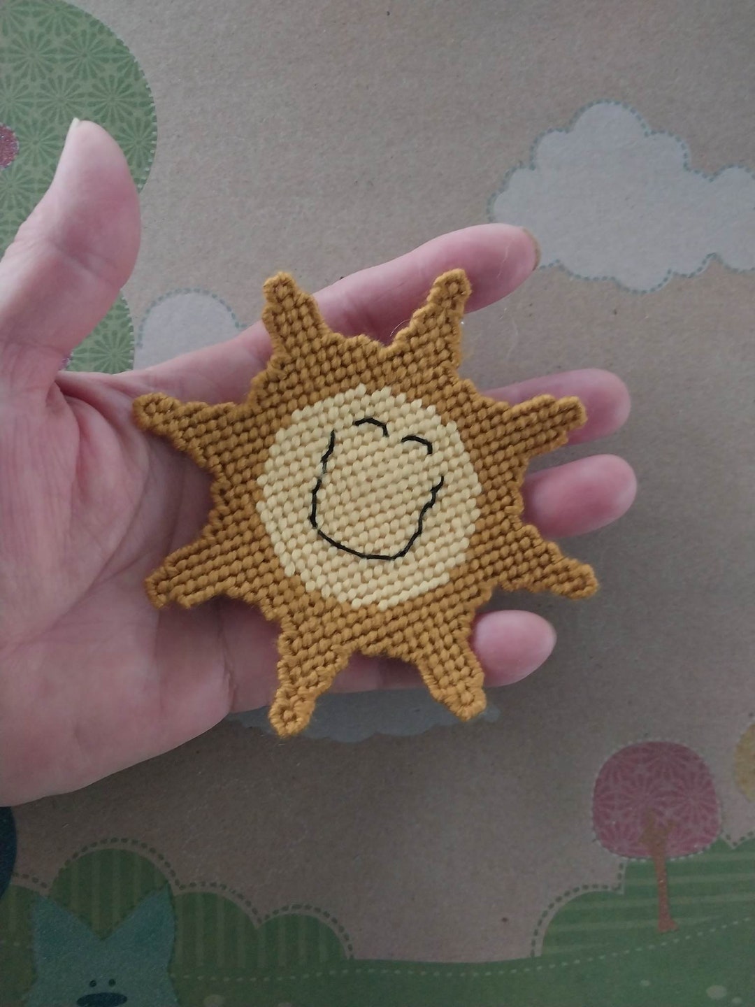 Happy SUN Plastic Canvas PATTERN Digital Download SUMMER Fun Ornament ...