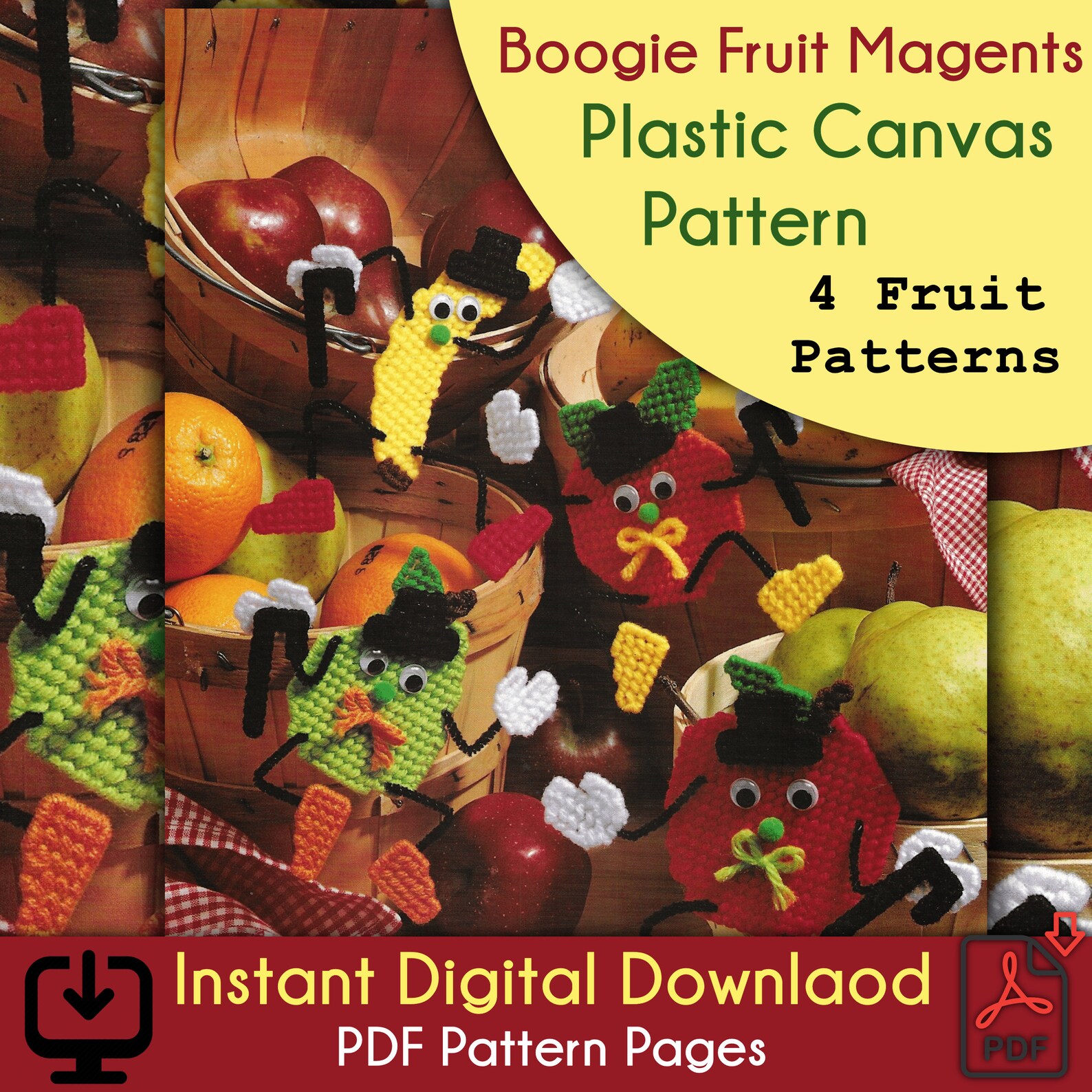 BOOGIE MAGNETS Vintage Plastic Canvas Pattern PDF Digital - Etsy