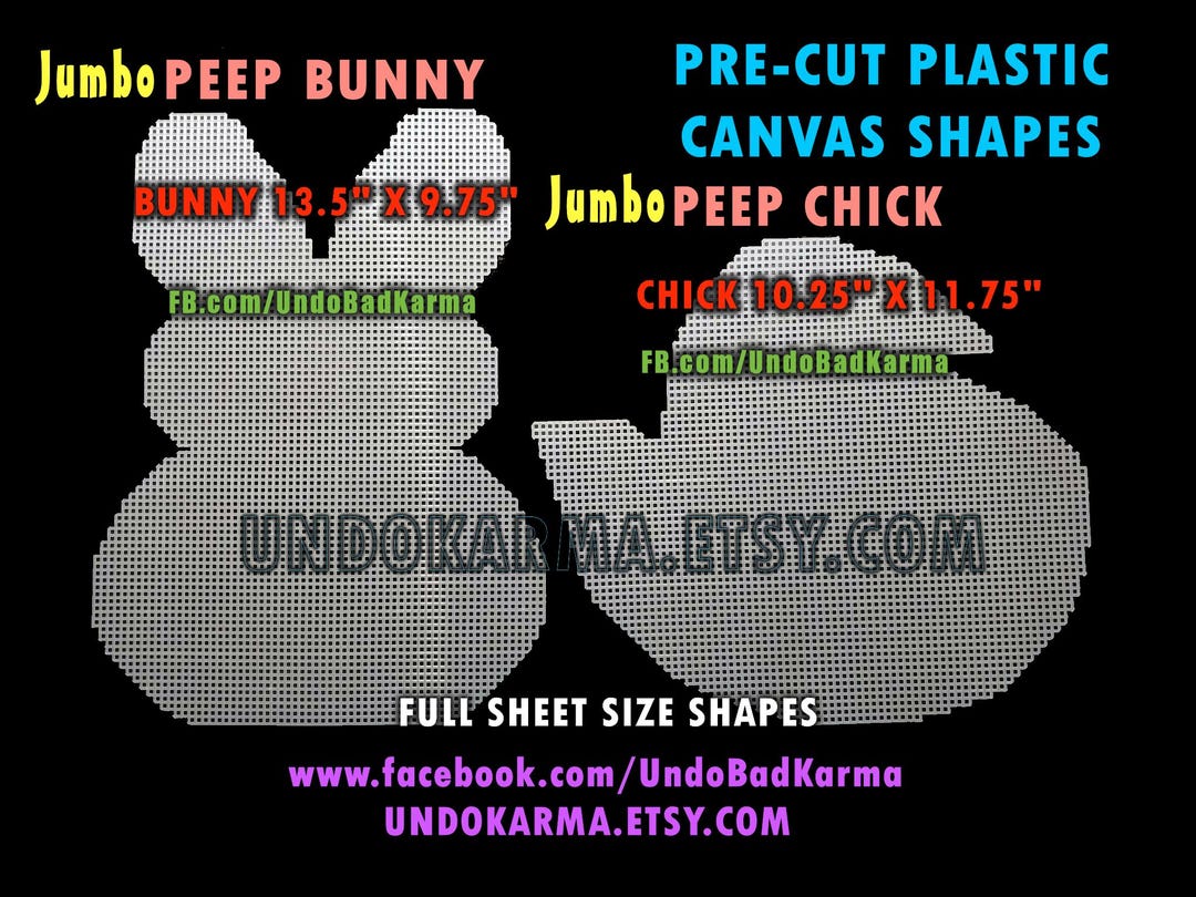 JUMBO PEEP or CHICK Pre-cut Plastic Canvas Shape Easter Bunny Bunnies ...