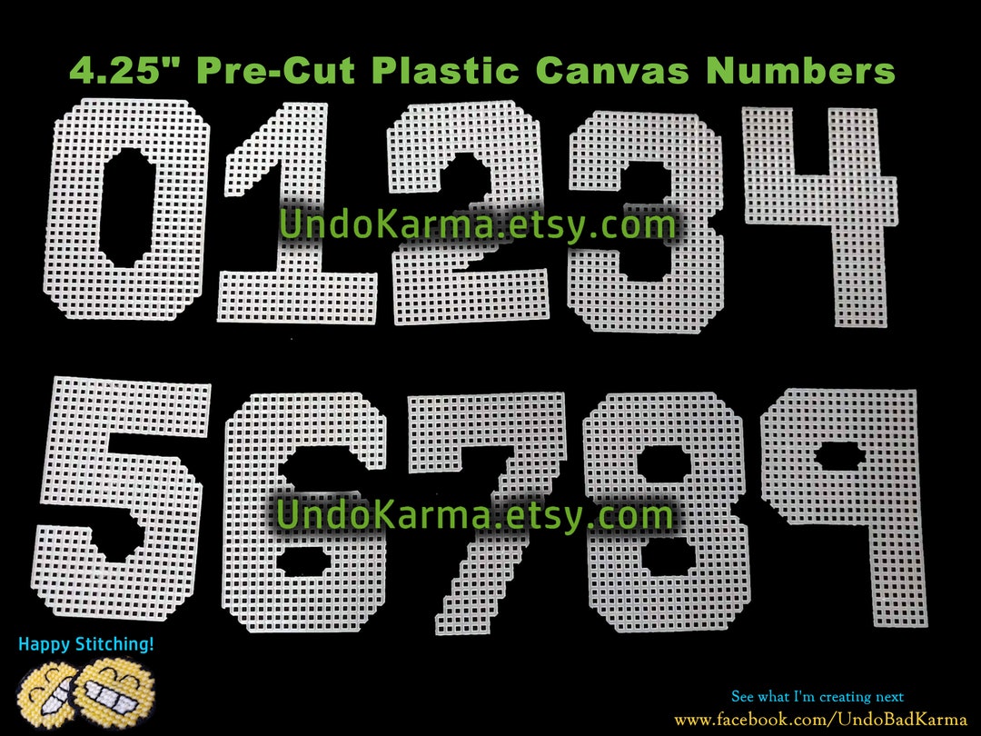 4.25" NUMBERS Plastic Canvas Pre-cut Shapes Sew Craft DIY Magnets Plant ...