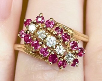 Ruby Pyramid Ring - Etsy