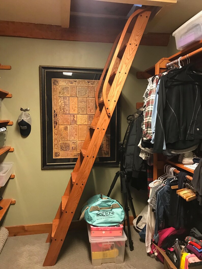 Wood Ladder Loft Ladder Library Ladder: Made to Order | Etsy