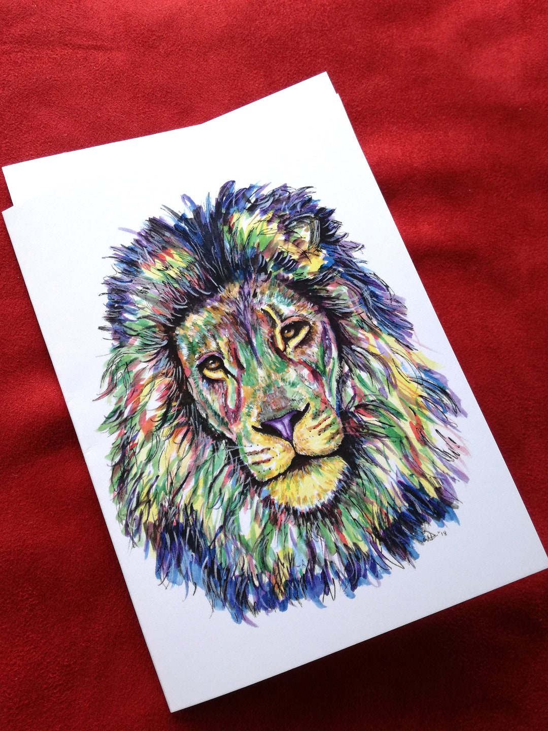 Lion Card Lion Cards Lion Print Animal Card Wildlife Card - Etsy