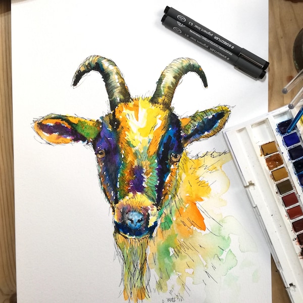 Goat Print - Etsy UK