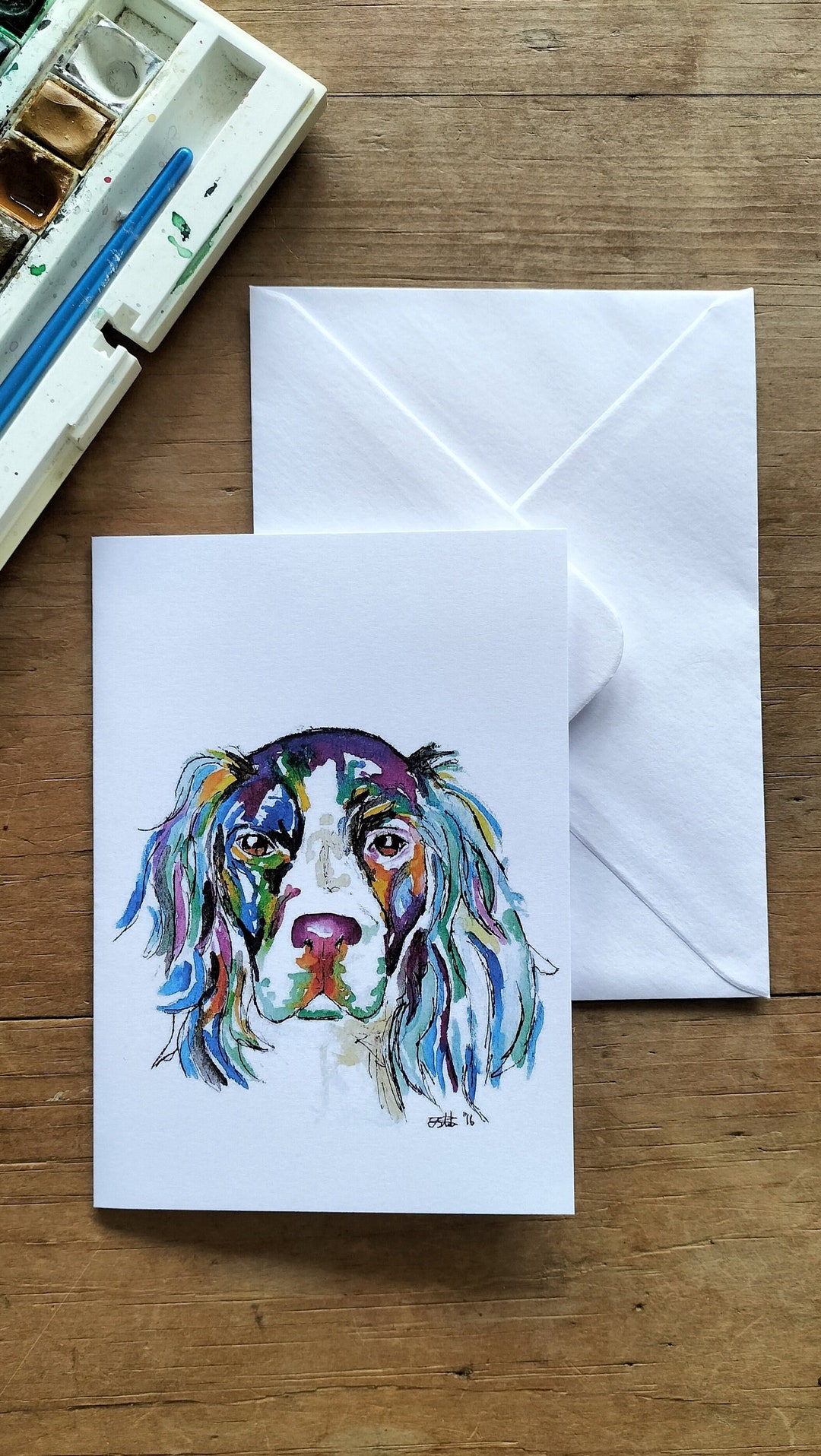 Springer Spaniel Dog Card, Blank Cards, Birthday, Thank You, Gift ...