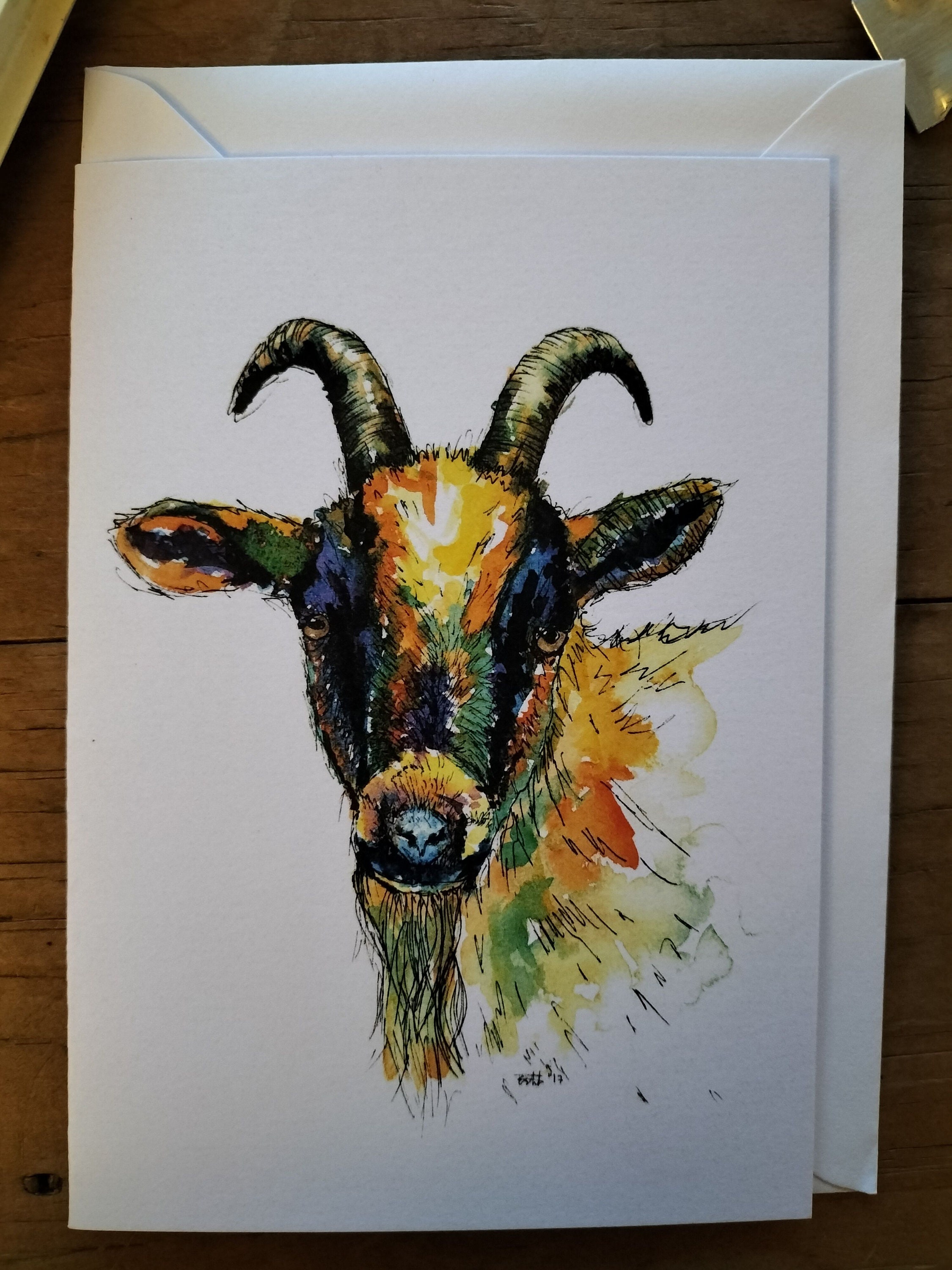 Goat Greeting Card, Farm Animals Card, Birthday, Thank You, Special ...