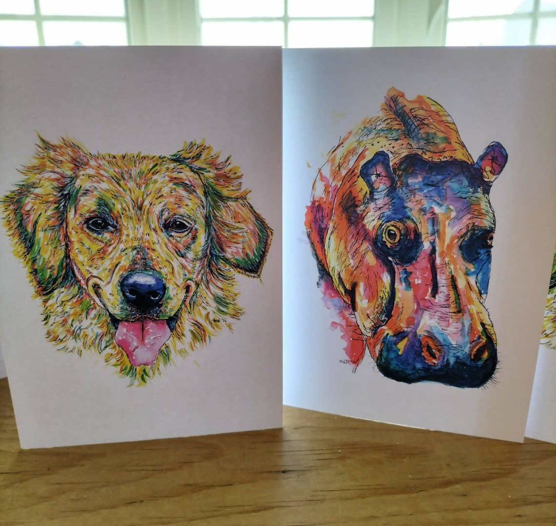 Golden Retriever Cards Golden Retriever Birthday Card Blank - Etsy