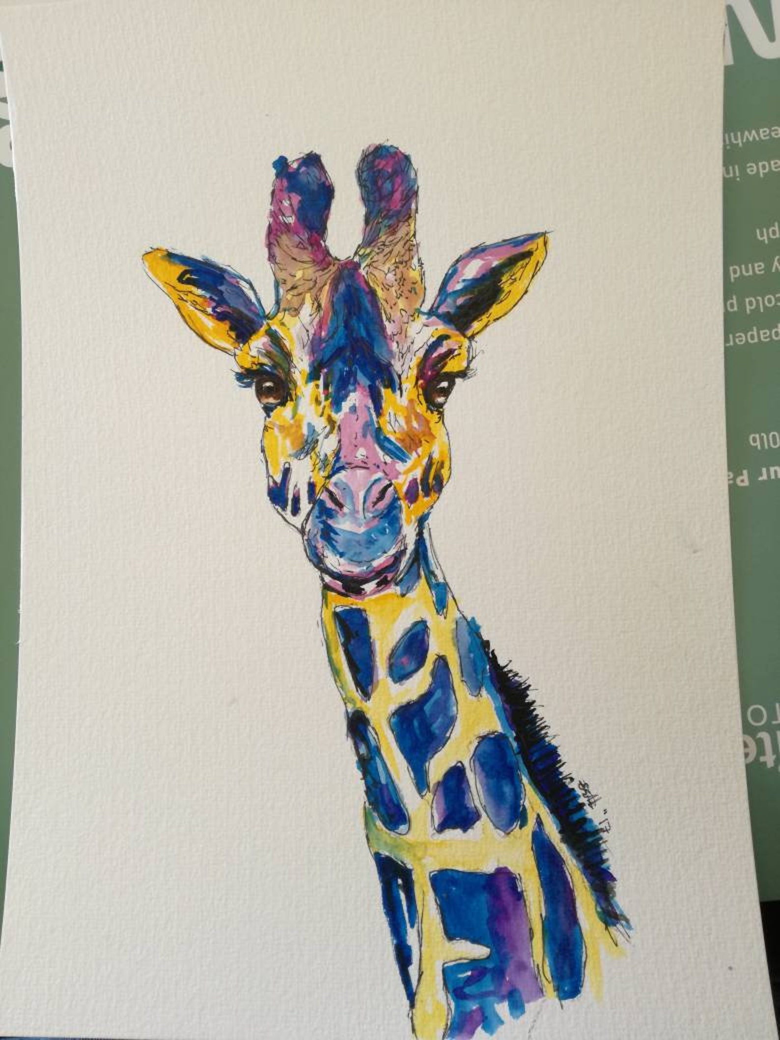 Giraffe card Giraffe gifts Giraffe greeting card Giraffe | Etsy