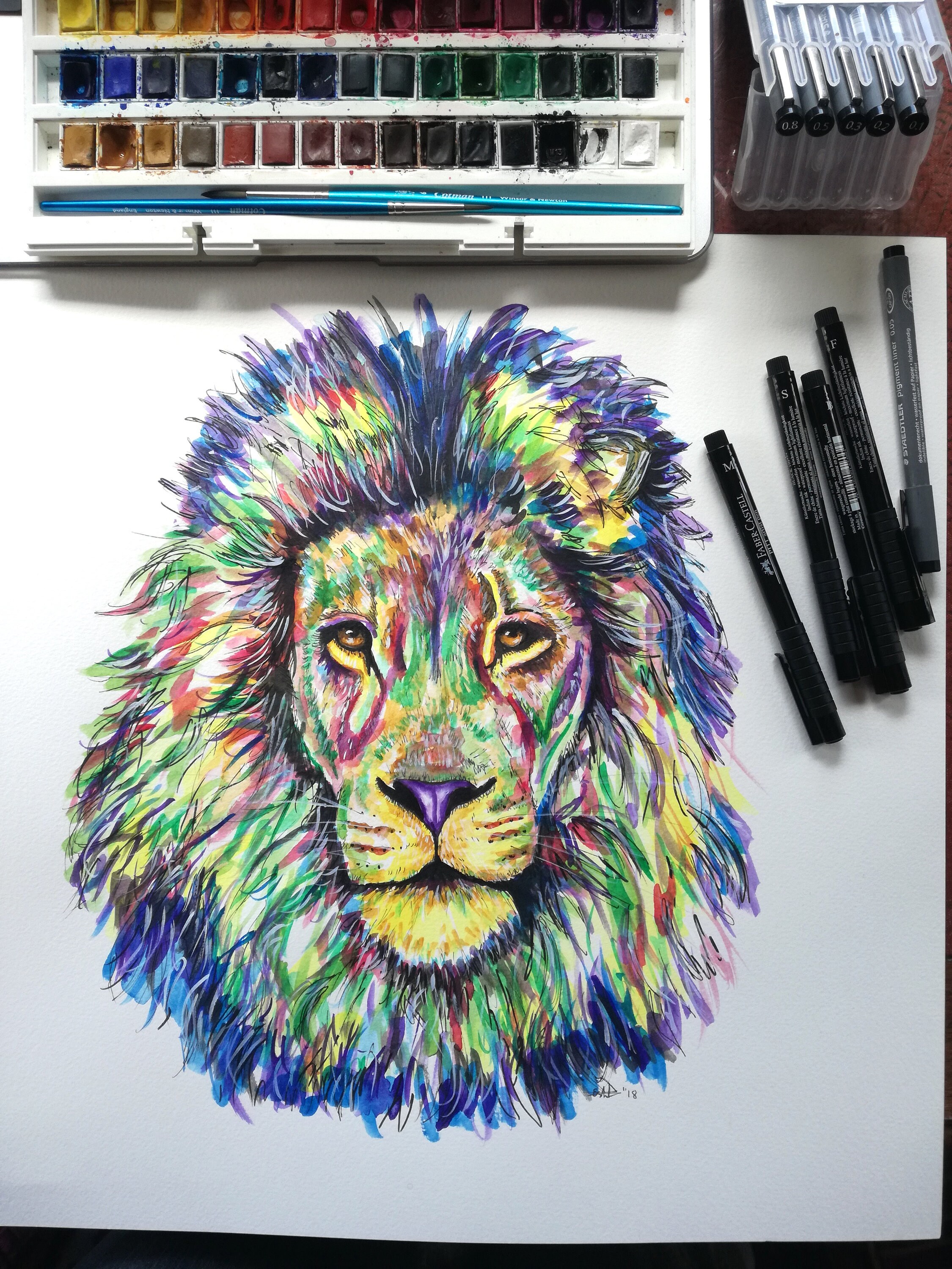 Lion Card, Lion Cards, Lion Print, Animal Card, Wildlife Card, Birthday ...