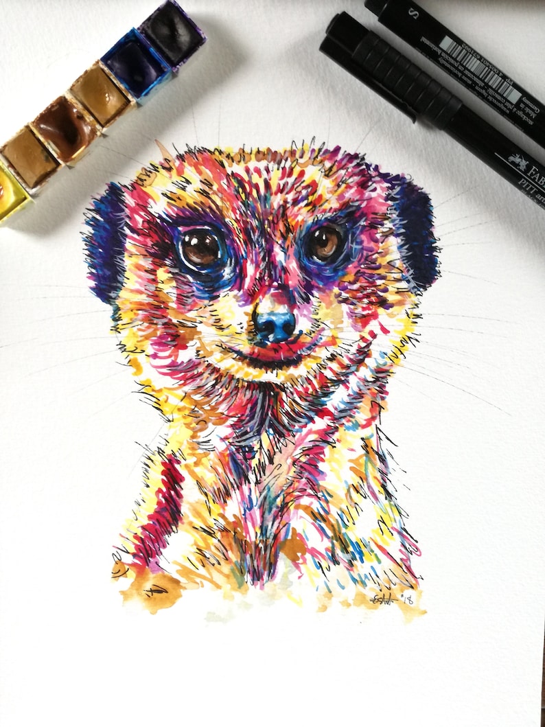 Meerkat, Meerkat Card, Meerkat Print, Meerkat Cards, Birthday Cards ...