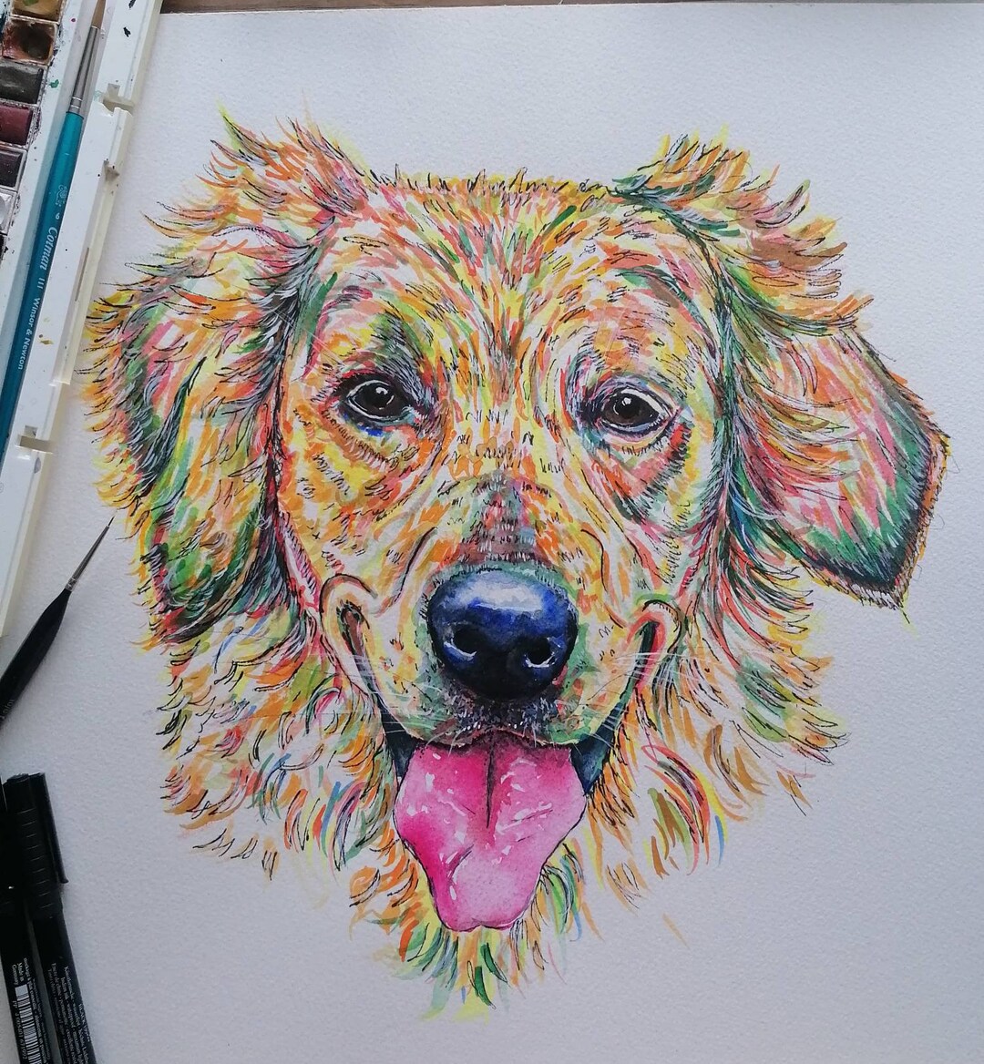 Golden Retriever Cards, Golden Retriever Birthday Card, Blank Cards ...