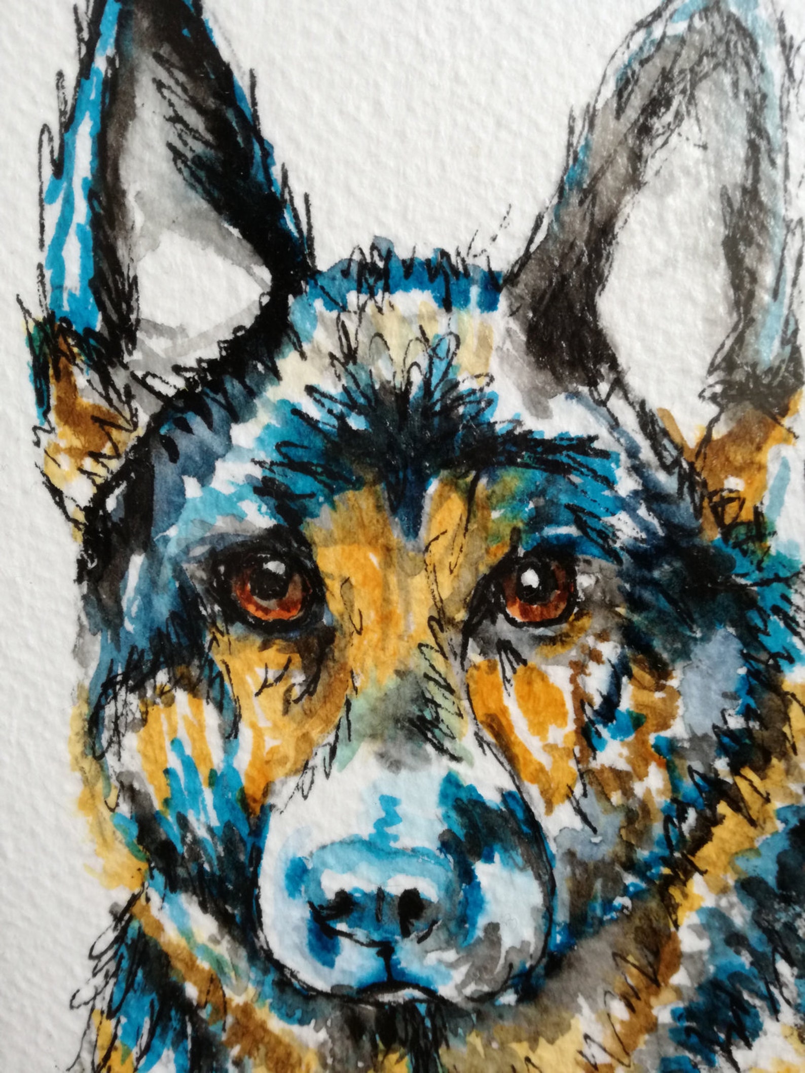 Alsatian Dog Watercolour Print, Alsatian Print, Dog Print, Dog Art ...