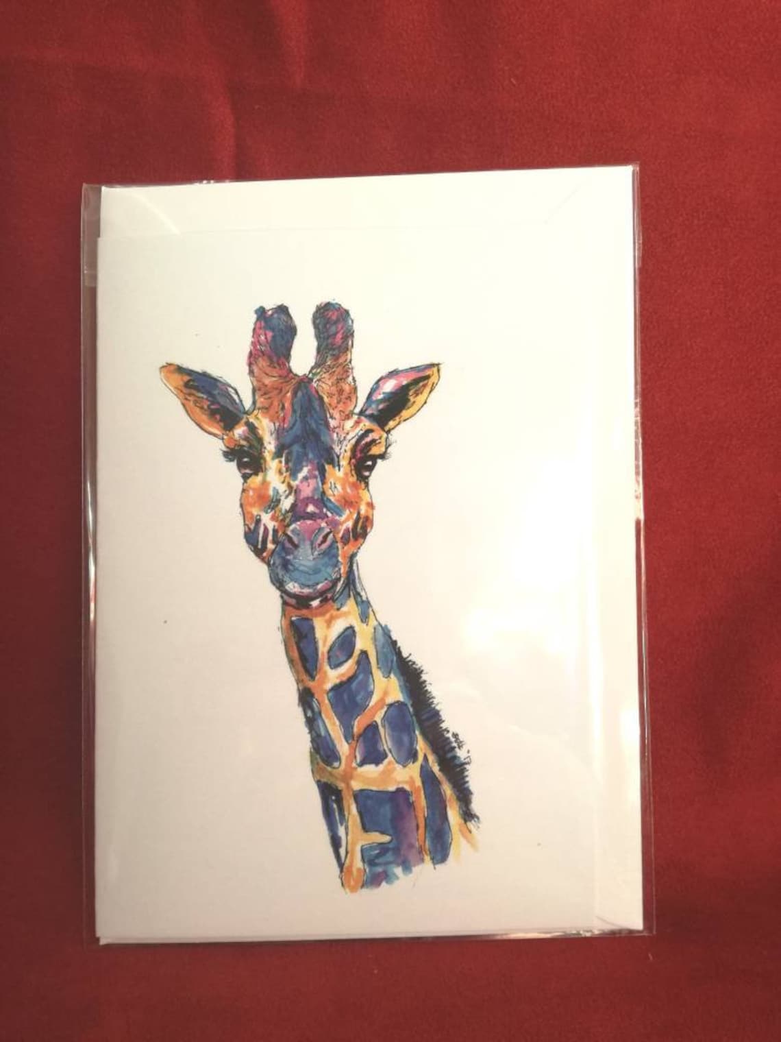 Giraffe card Giraffe gifts Giraffe greeting card Giraffe | Etsy