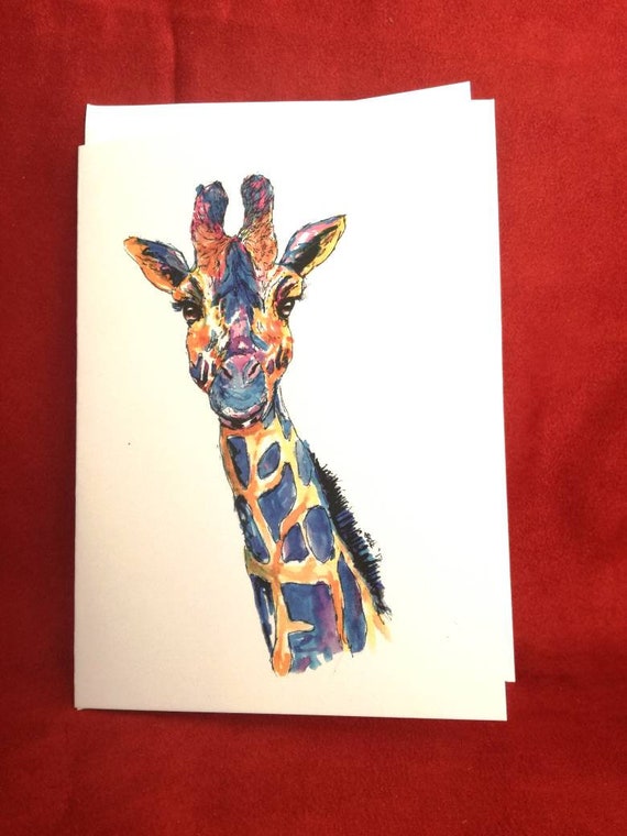 Giraffe Card Giraffe Gifts Giraffe Greeting Card Giraffe - Etsy