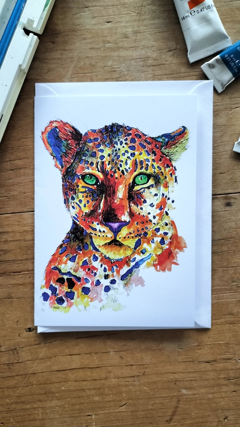 Leopard Card, Big Cat Card, Big Cat Gifts, Leopard Print, Leopard Gifts ...