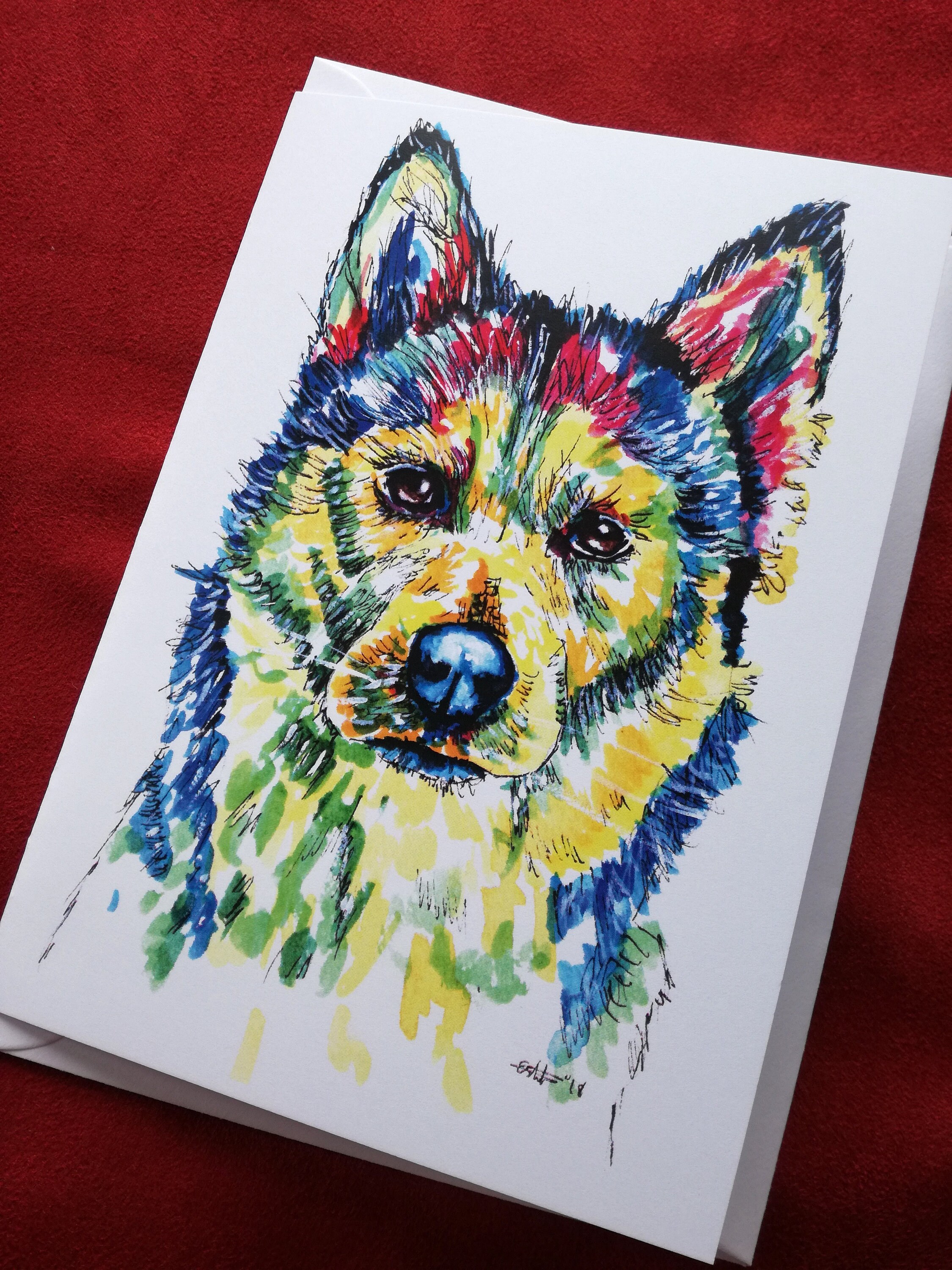 Husky Card Husky Cards Dog Cards Dog Card Husky Gifts - Etsy