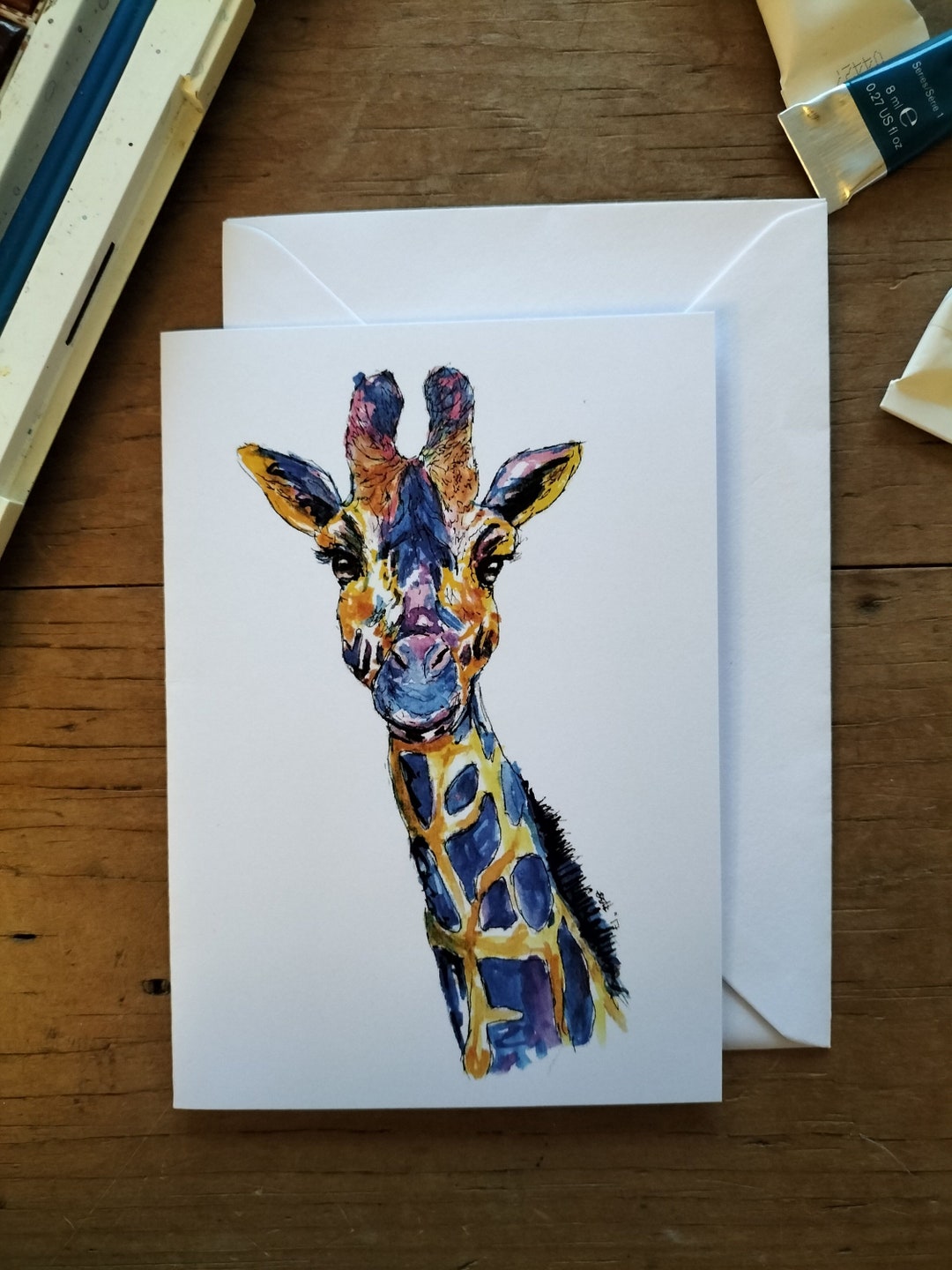 Giraffe Card, Giraffe Gifts, Giraffe Greeting Card, Giraffe Cards, Wild ...