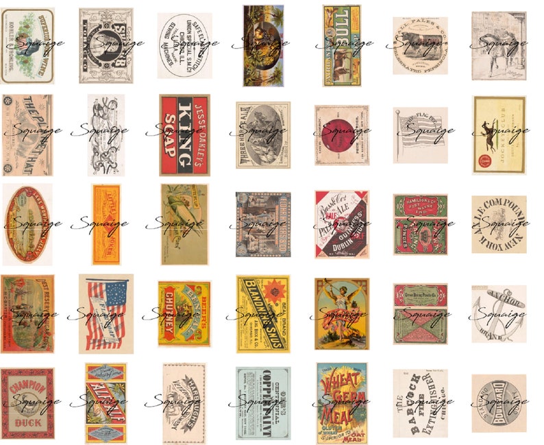 Random Labels From Late 1800 Advertising & Signs for Junk - Etsy