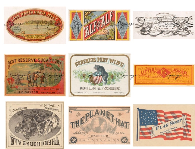 Random Labels From Late 1800 Advertising & Signs for Junk - Etsy