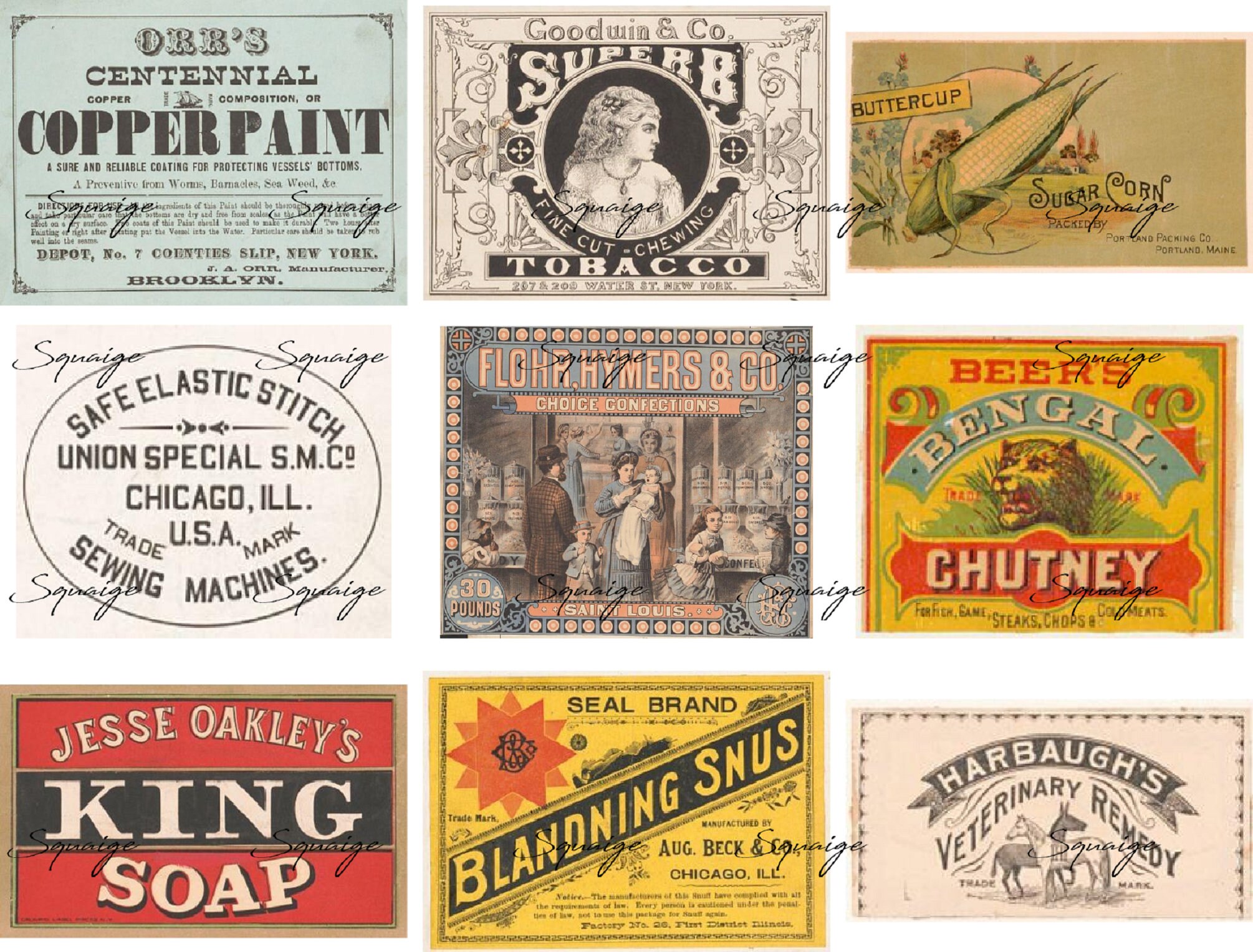 Random Labels From Late 1800 Advertising & Signs for Junk - Etsy
