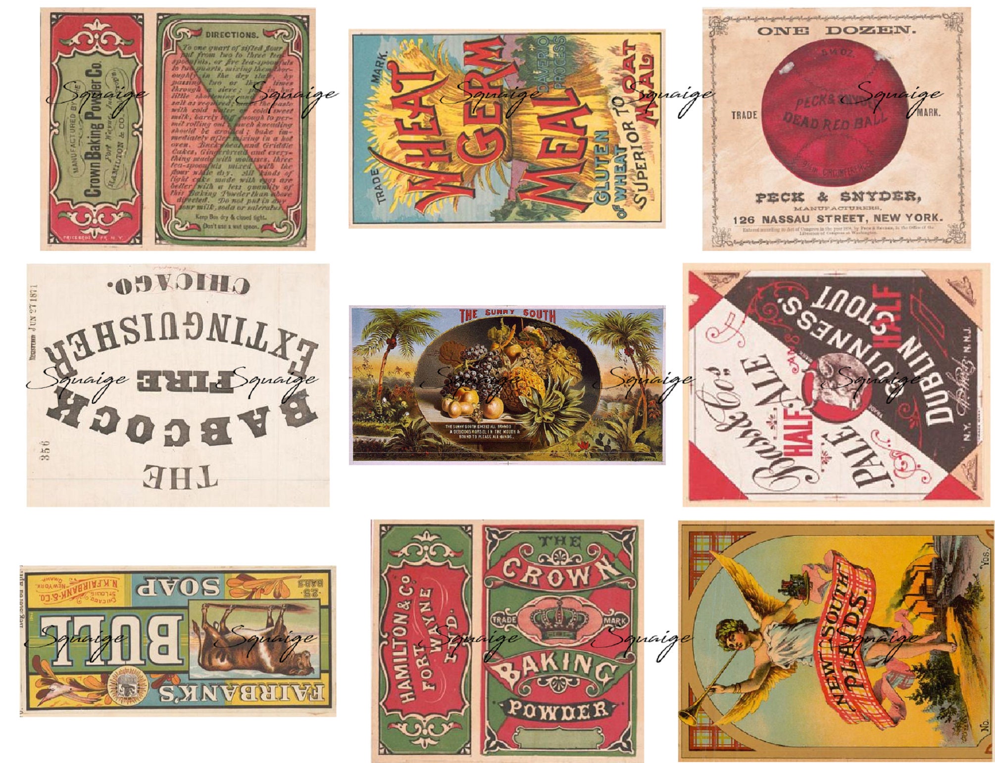 Random Labels From Late 1800 Advertising & Signs for Junk - Etsy