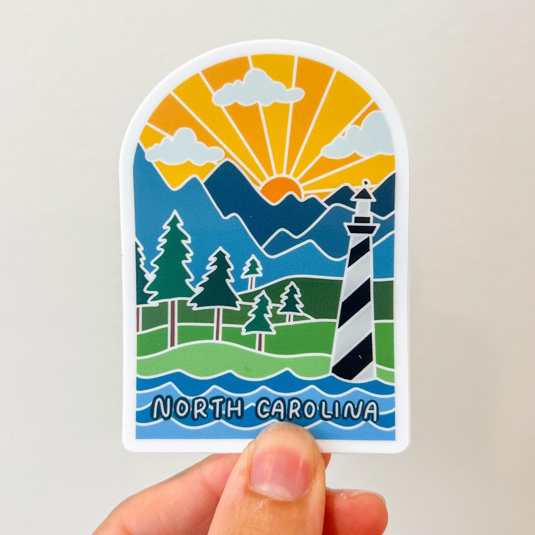 Carolina Arch Sticker / North Carolina Sticker / Beach to Mountain Art ...