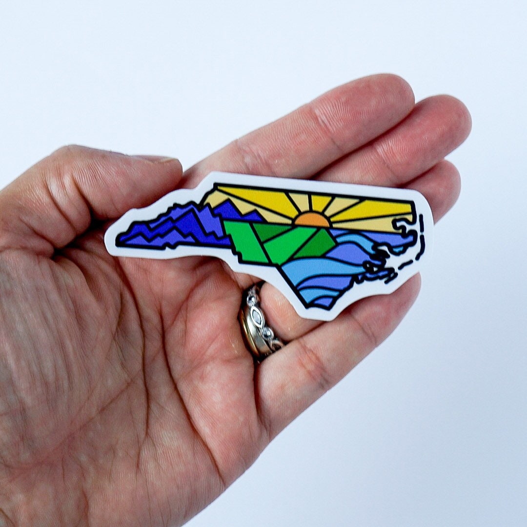 Modern NC Sticker / North Carolina sticker / nc art / North | Etsy