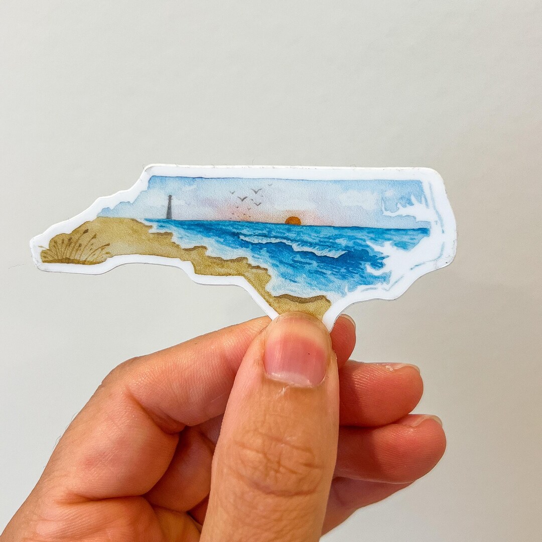 NC Beach Sticker / North Carolina Sticker / Beach to Mountain Art ...