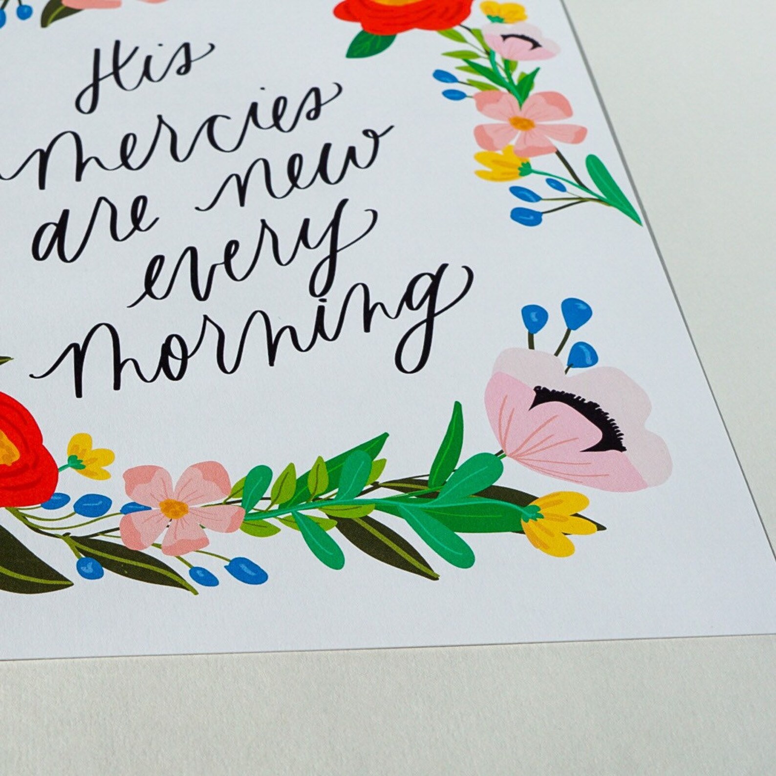New Mercies Art Print: Floral Bible Verse, Encouragement Gift - Etsy